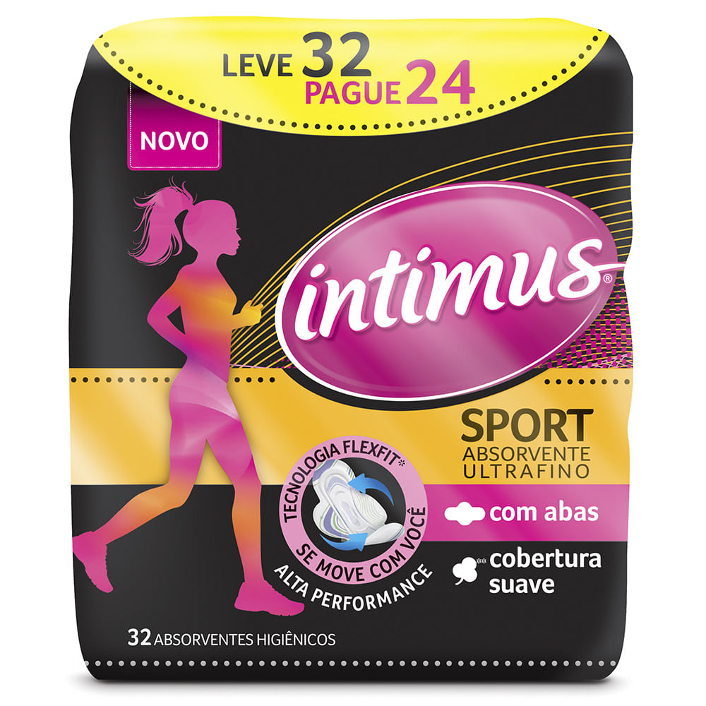Absorvente Intimus Sports Suave com Abas Ultrafino 32 unidades ...