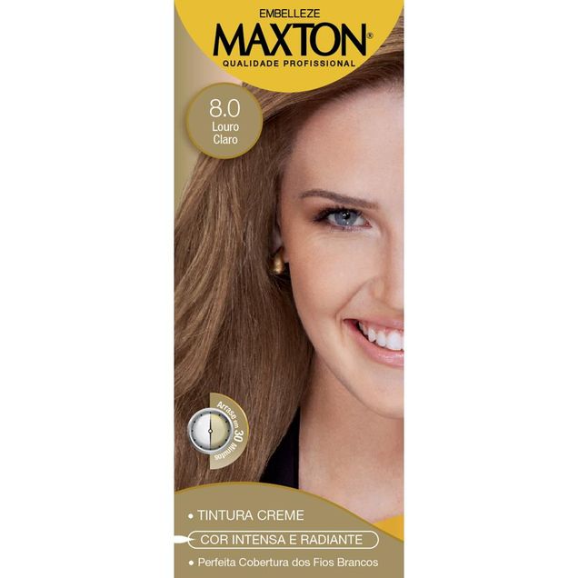 Tintura Maxton Kit Prático 8.0 Louro Claro Energia. - Farmacia Indiana
