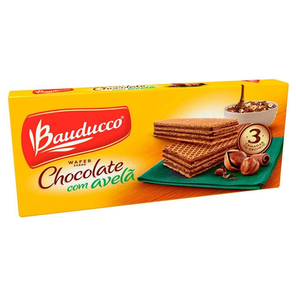 Biscoito Bauducco Waffer Chocolate C180Avelã 140g - Farmacia Indiana