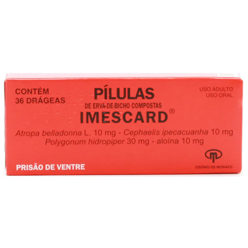 Pilulas Imescard 36 Drágeas - Farmacia Indiana