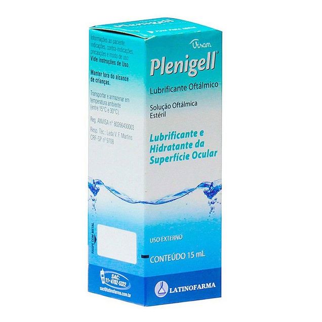 Plenigell Lubrificante Oftálmico 15ml - Farmacia Indiana