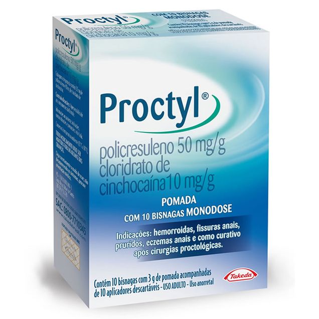 Proctyl 10Bg Pomada 3G 10 Aplicadores | Farmácia Indiana - Farmacia Indiana