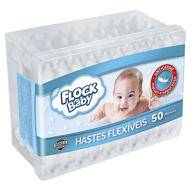 Hastes Flexíveis Flock Baby 50 Unidades - Farmacia Indiana