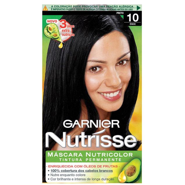 Tintura Garnier Nutrisse 10 Onix Preto - Farmacia Indiana
