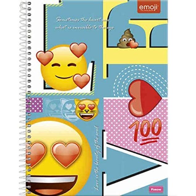 Caderno Foroni 1 Material Universitário Capa Dura Emoji. - Farmacia Indiana