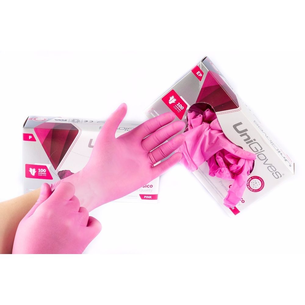 Luva Proced Unigloves 100un M Pink - Farmacia Indiana