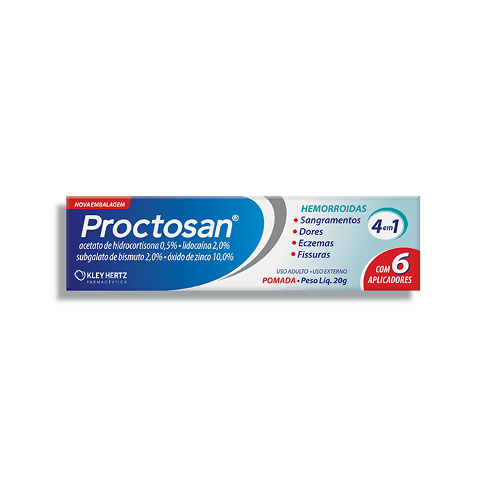 Proctosan Pomada 20G + 6 Aplicadores - Farmacia Indiana