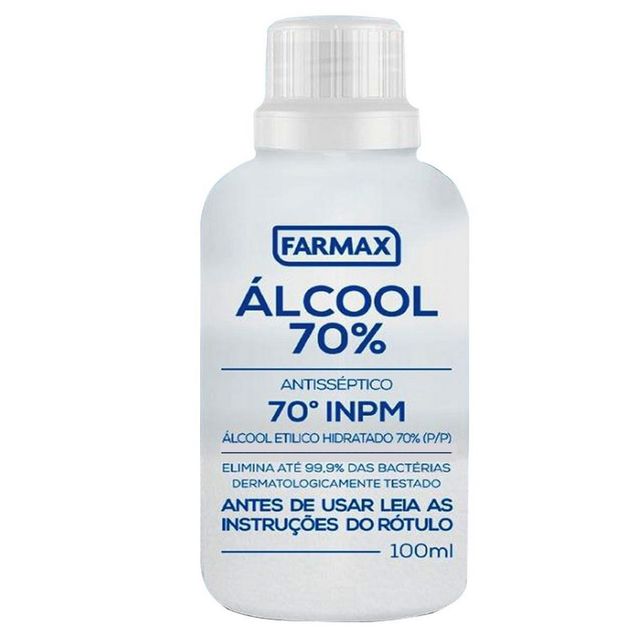 Alcool 70% Antisséptico Farmax 100ml-Farmácia Indiana - Farmacia Indiana