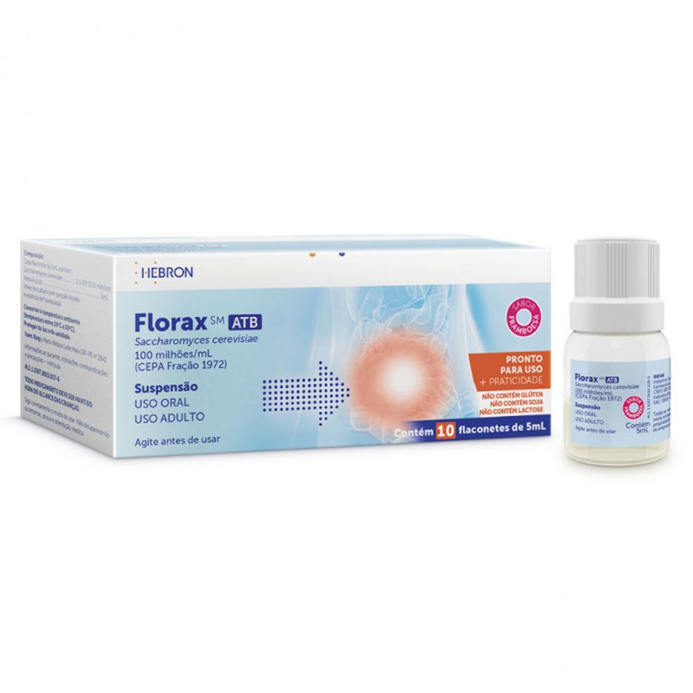 Florax SM Adulto 10 Flaconetes 5ml Cada Sabor Framboesa - Farmacia Indiana