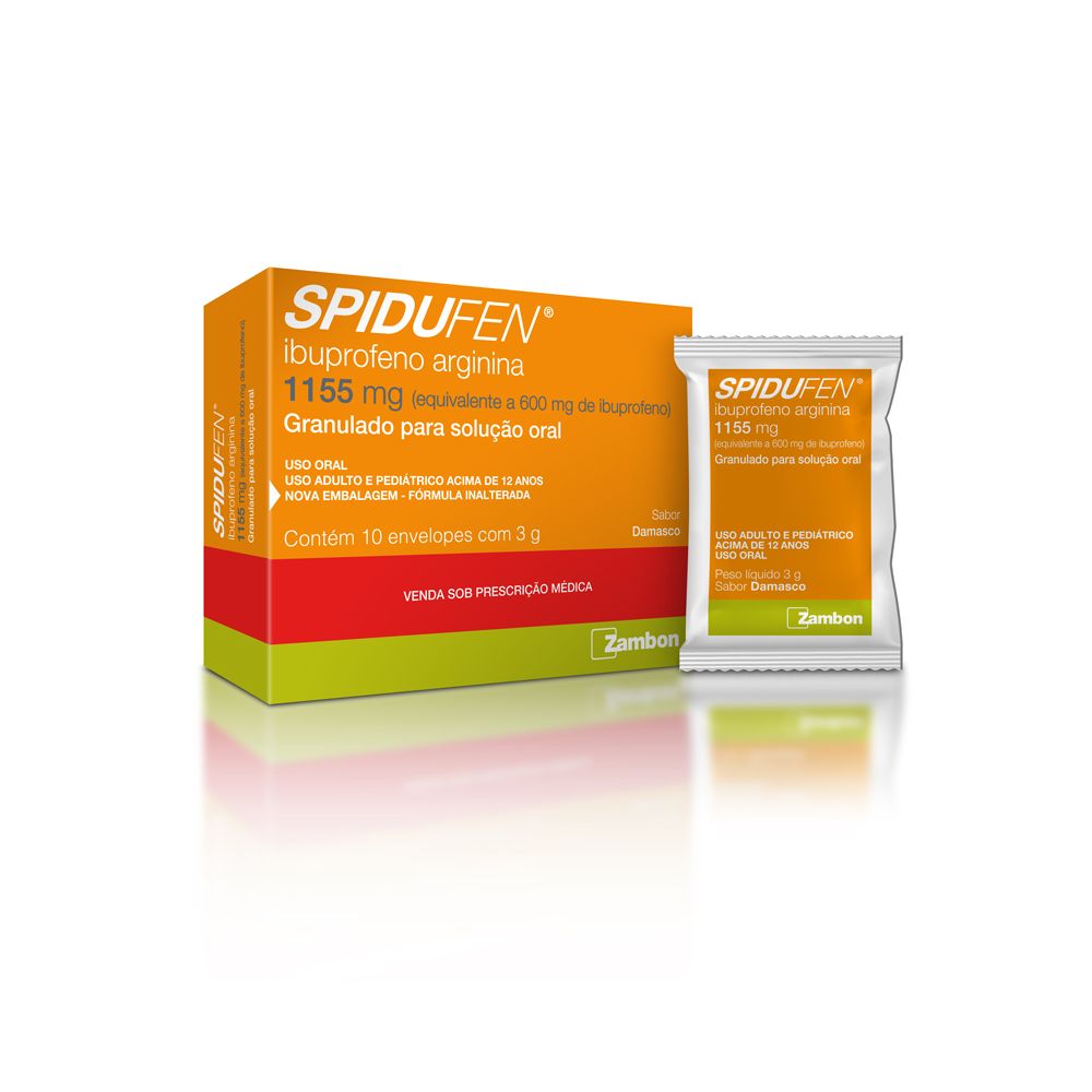 Spidufen 600mg Granulado 10 Envelopes 3g Damasco - Farmacia Indiana