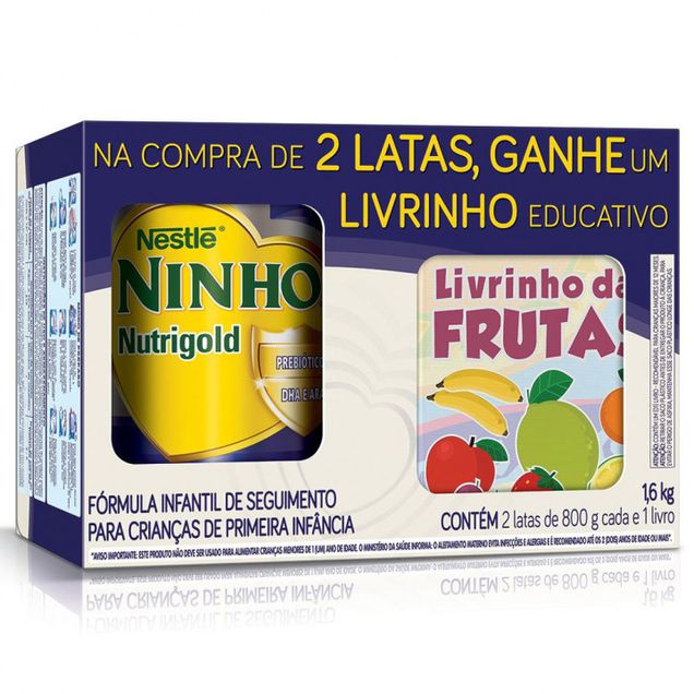 Fórmula Infantil Ninho Nutrigold 800g 2 Unidades+Livro Educativo Grátis ...