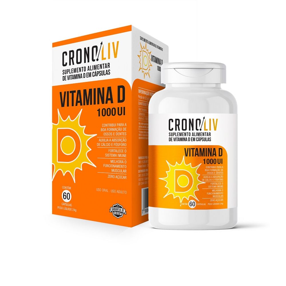 Cronoliv Vitamina D 1000UI 60 Cápsulas|Farmácia Indiana - Farmacia Indiana