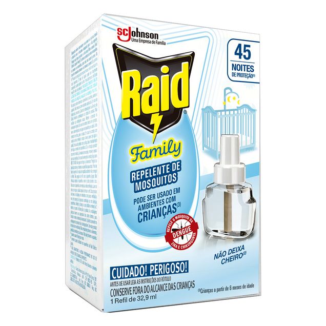 Repelente Elétrico Raid Líquido 45 Noites Family Refil - Farmacia Indiana
