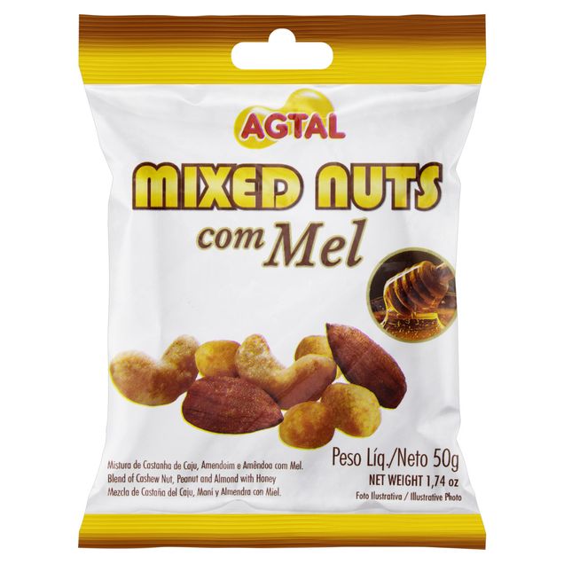 Mixed Nuts Agtal Castanha Mel Sachê 50g - Farmacia Indiana