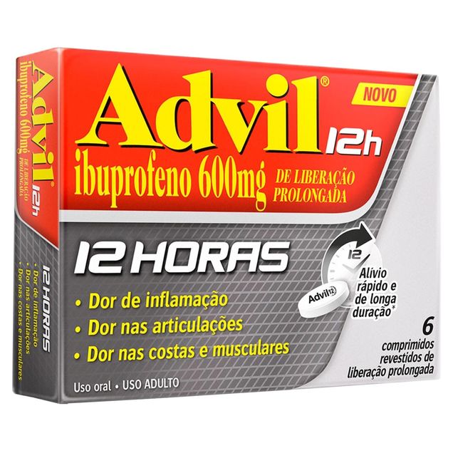 Advil 12h 600mg 6 Comprimidos - Farmacia Indiana