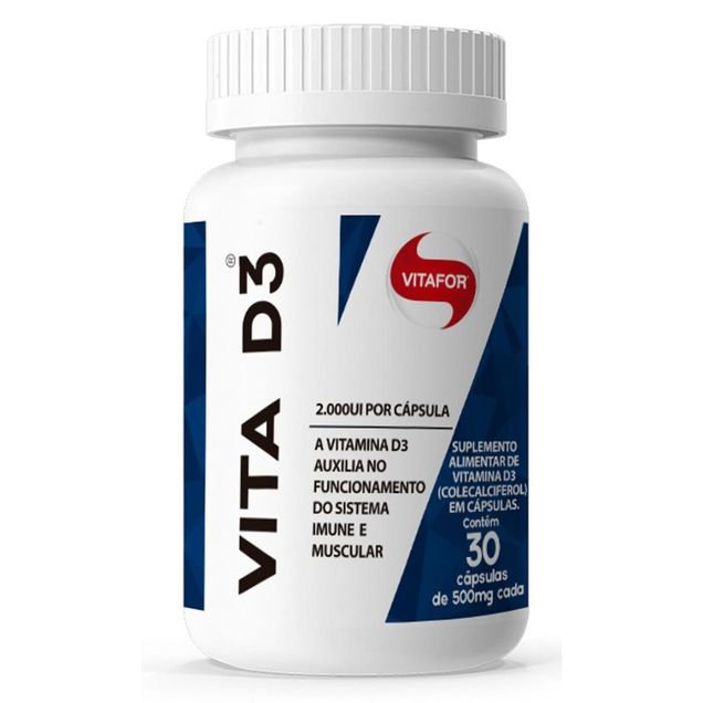 Vita D3 2000UI 500mg Vitafort 30 Cápsulas - Farmacia Indiana