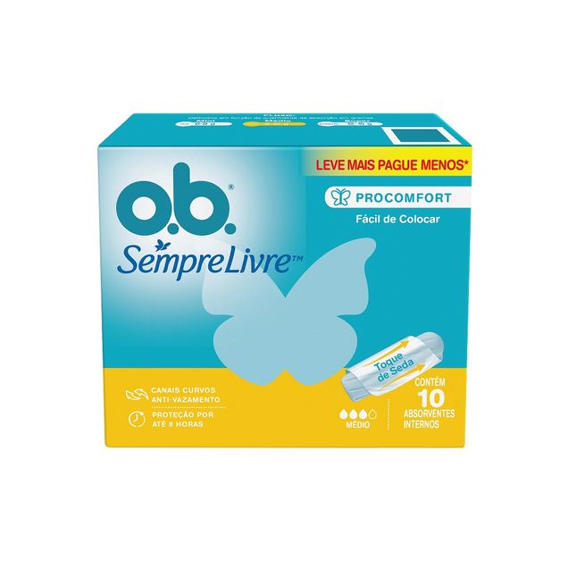 Absorvente Interno OB Original Médio Leve10 Pague8 Unidades - Farmacia ...