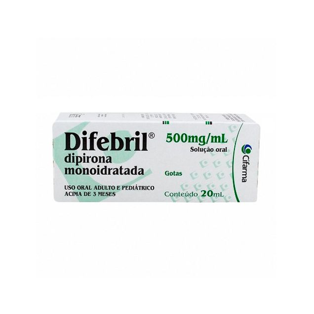 Difebril 500mg/ml Gotas 20ml - Farmacia Indiana