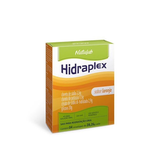 Hidraplex Pó Laranja 4 Envelopes com 28,26g cada - Farmacia Indiana
