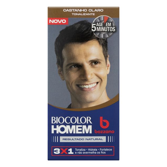 Tintura Bozzano Biocolor Homem Castanho Claro Farmacia Indiana
