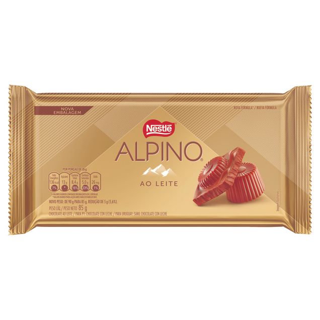 Chocolate Nestlé Alpino Ao leite 85g - Farmacia Indiana