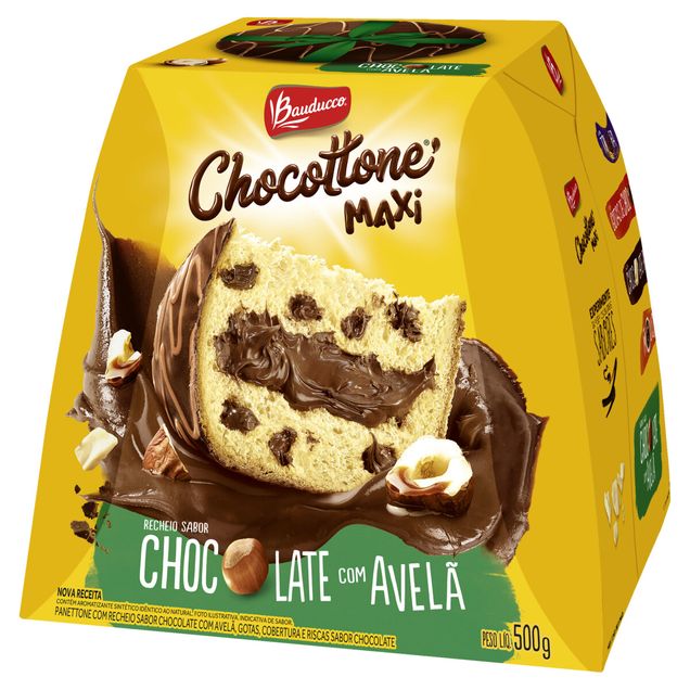 Chocottone Bauducco Maxi Chocolate com Avelã 500g - Farmacia Indiana