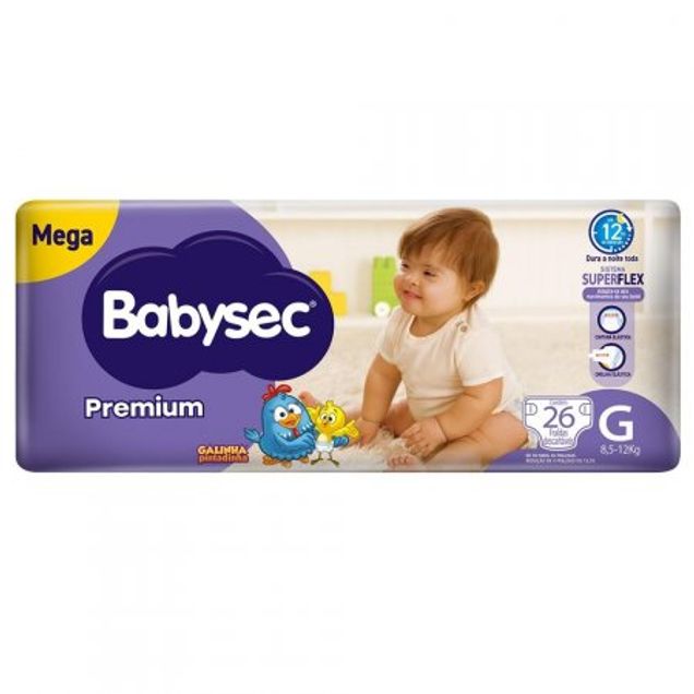 Fralda Babysec Premium Mega Tamanho G 26 Unidades - Farmacia Indiana