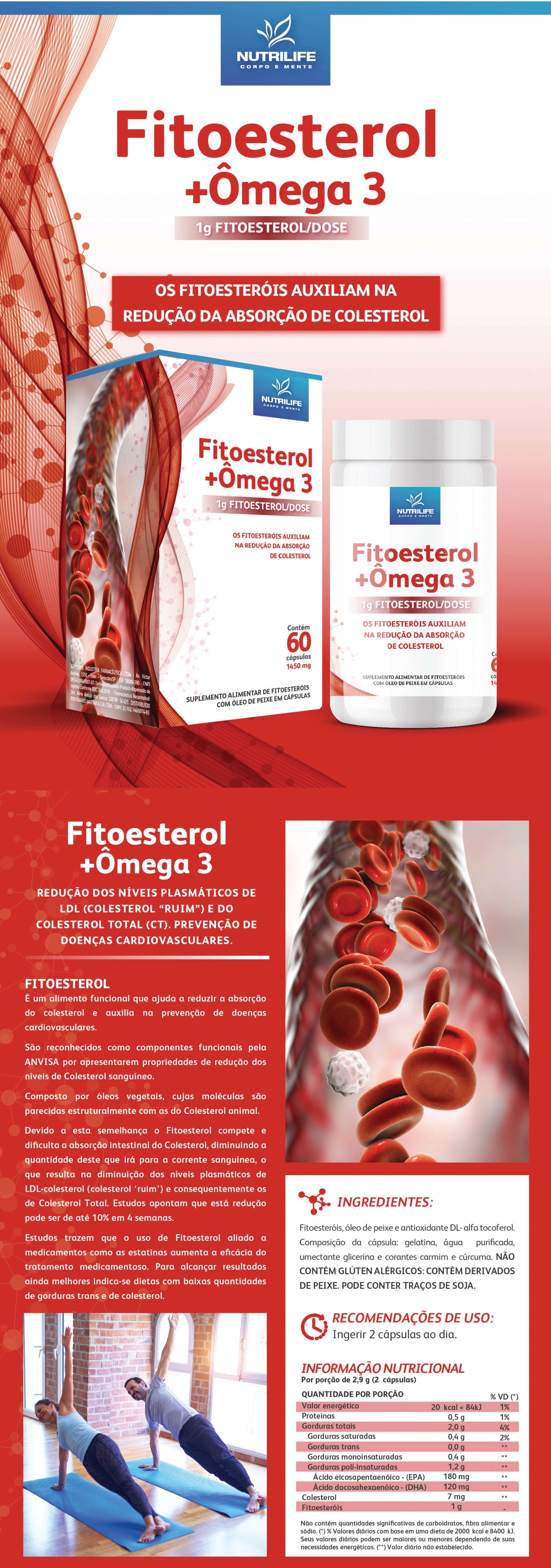 Fitoesterol + Ômega 3 Nutrilife 60 Cápsulas - Farmacia Indiana